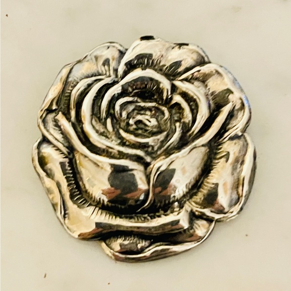 Sterling | Jewelry | Vintage Sterling Rose Flower Brooch Pin | Poshmark